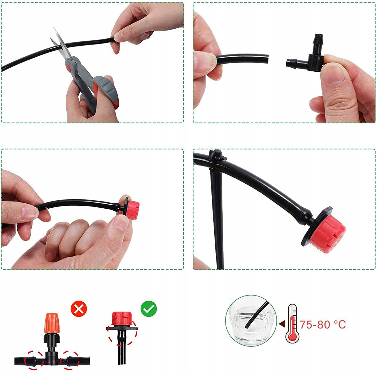 Kit sistem de irigare, 30 m micro irigare prin picurare de gradina, kit ...