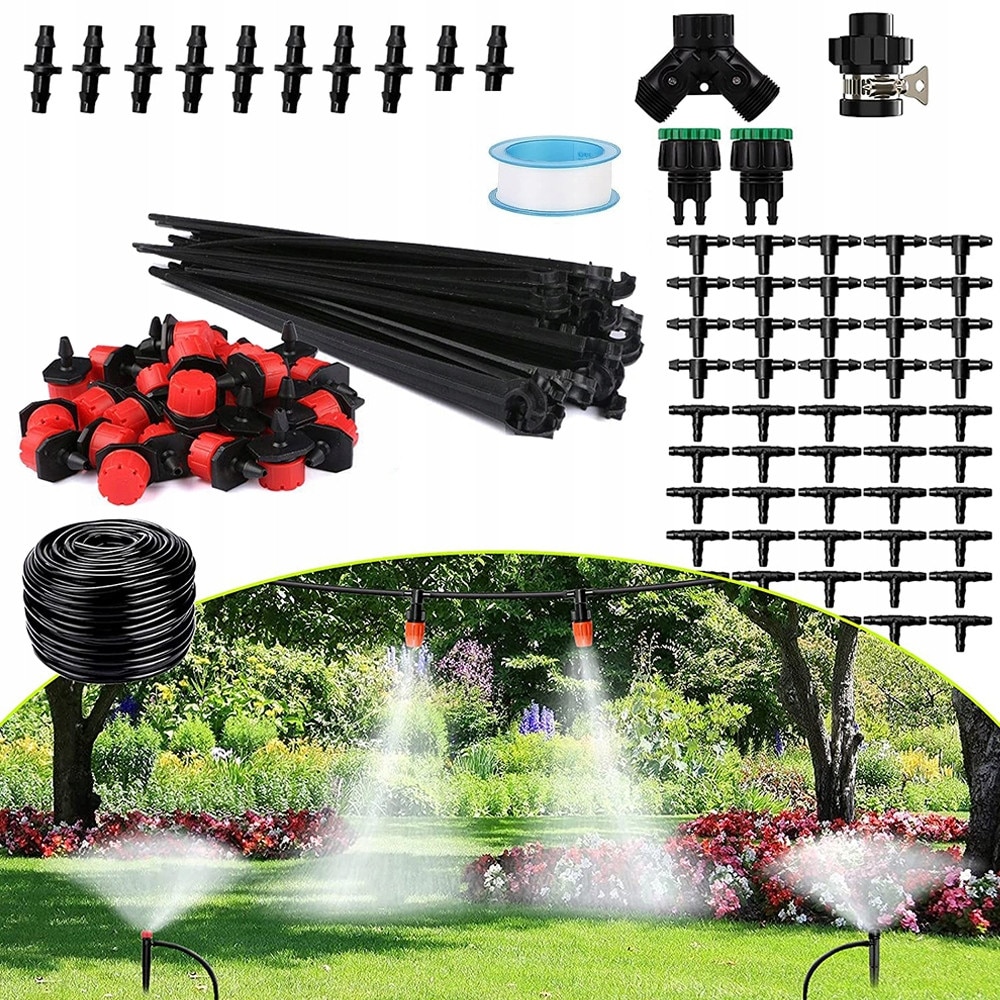 Kit sistem de irigare, 30 m micro irigare prin picurare de gradina, kit ...