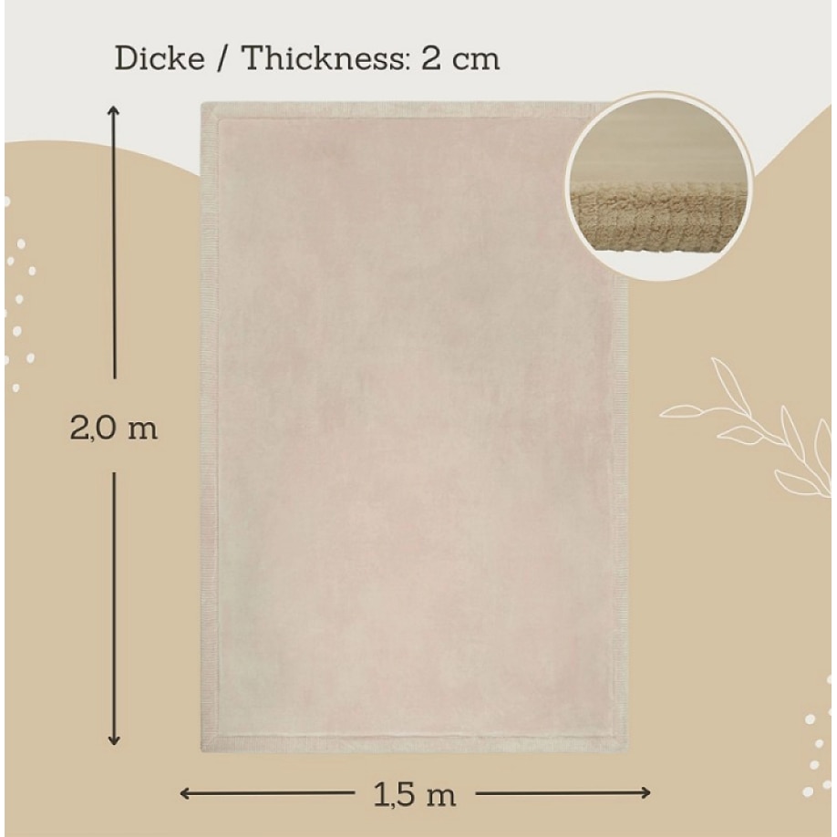 Covor bej Hakuna Matte (200 x 150 x 2.5 cm.) - eMAG.ro