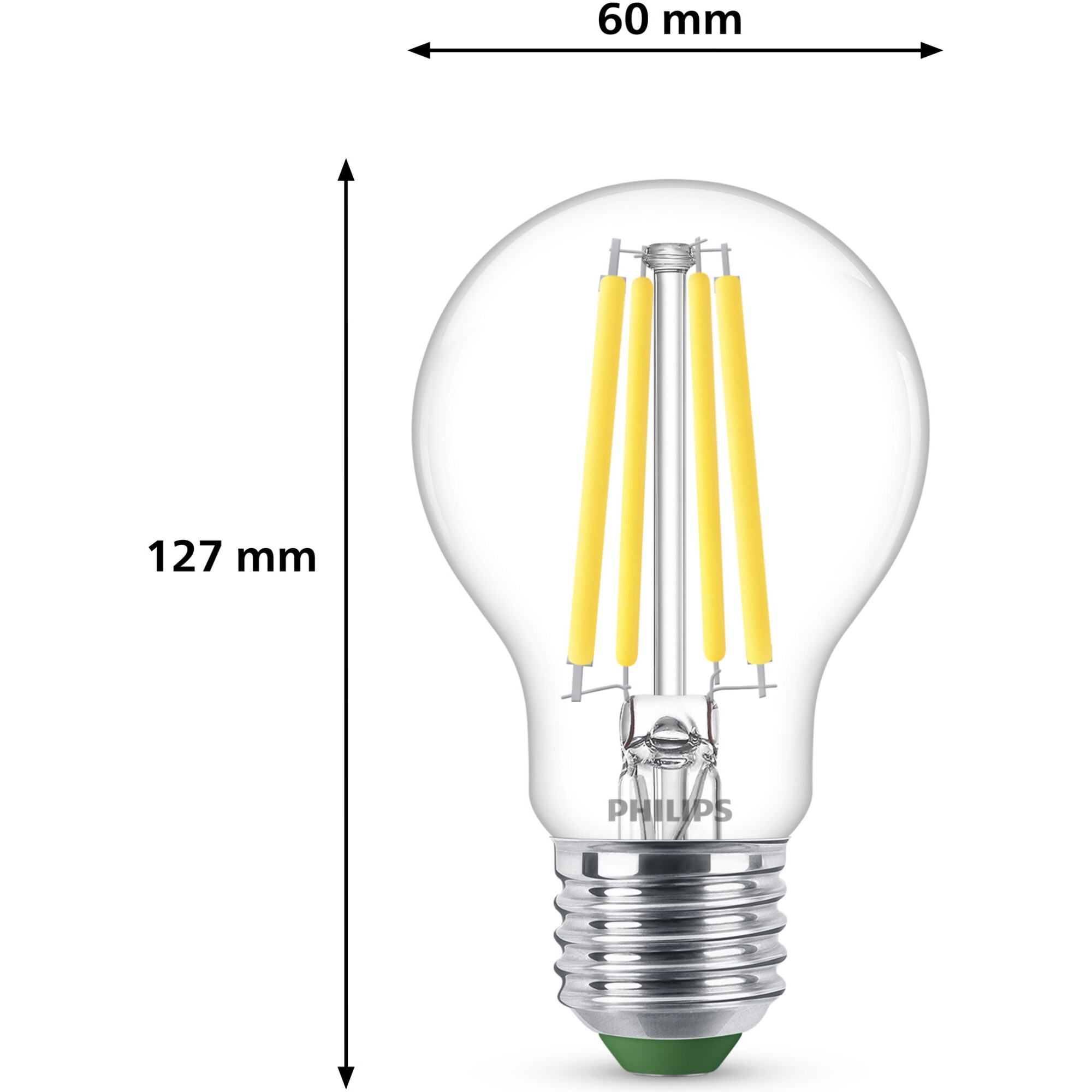 Bec LED cu filament Philips Ultra Efficient, A60, E27, 4W (60W), 840 lm ...