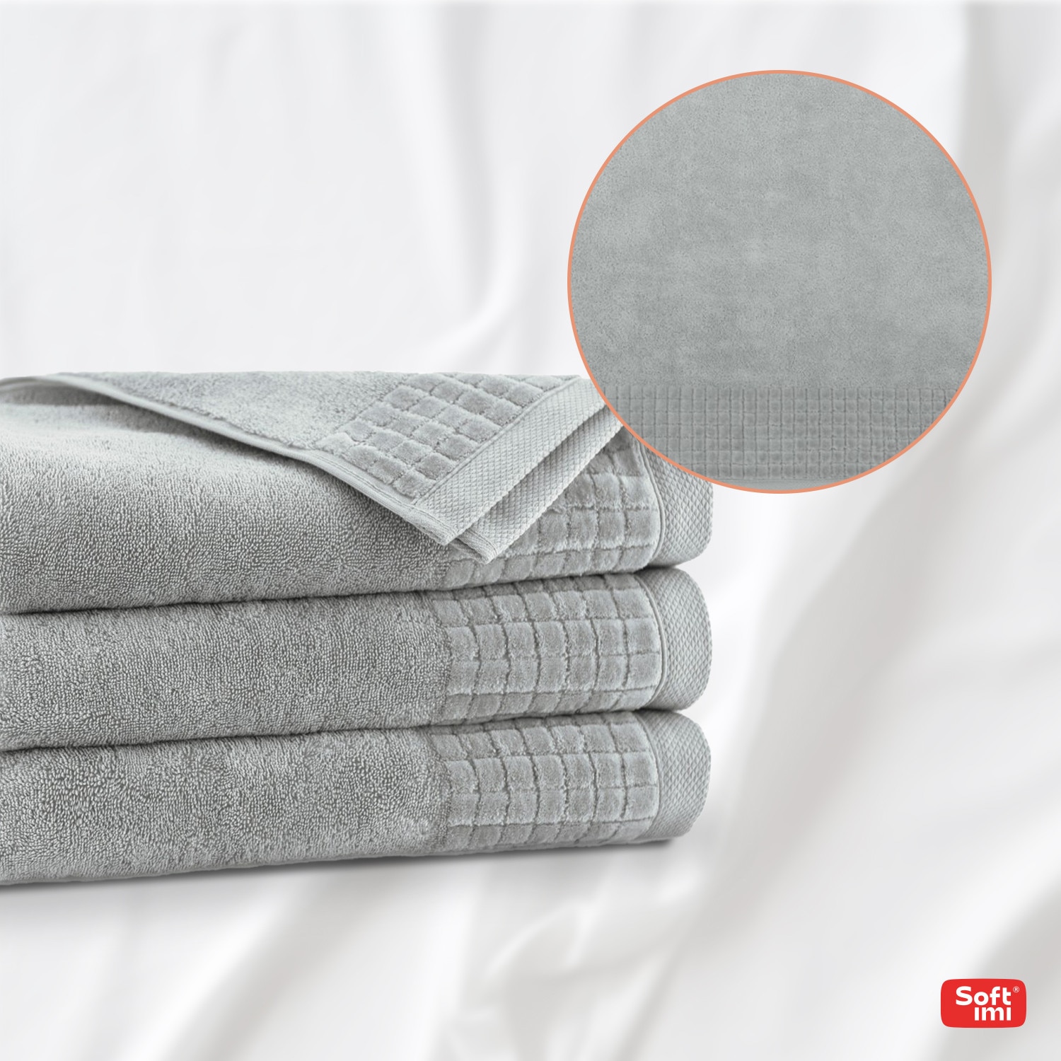 Prosop de Baie 50 x 100 cm Gri, Softimi, 500g/m², bumbac egiptean, Gros ...