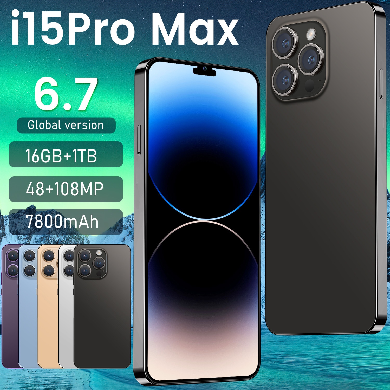 Telefon I15 Pro Max, 16GB RAM, 1TB, ecran 6,7 inci, 4G - eMAG.ro
