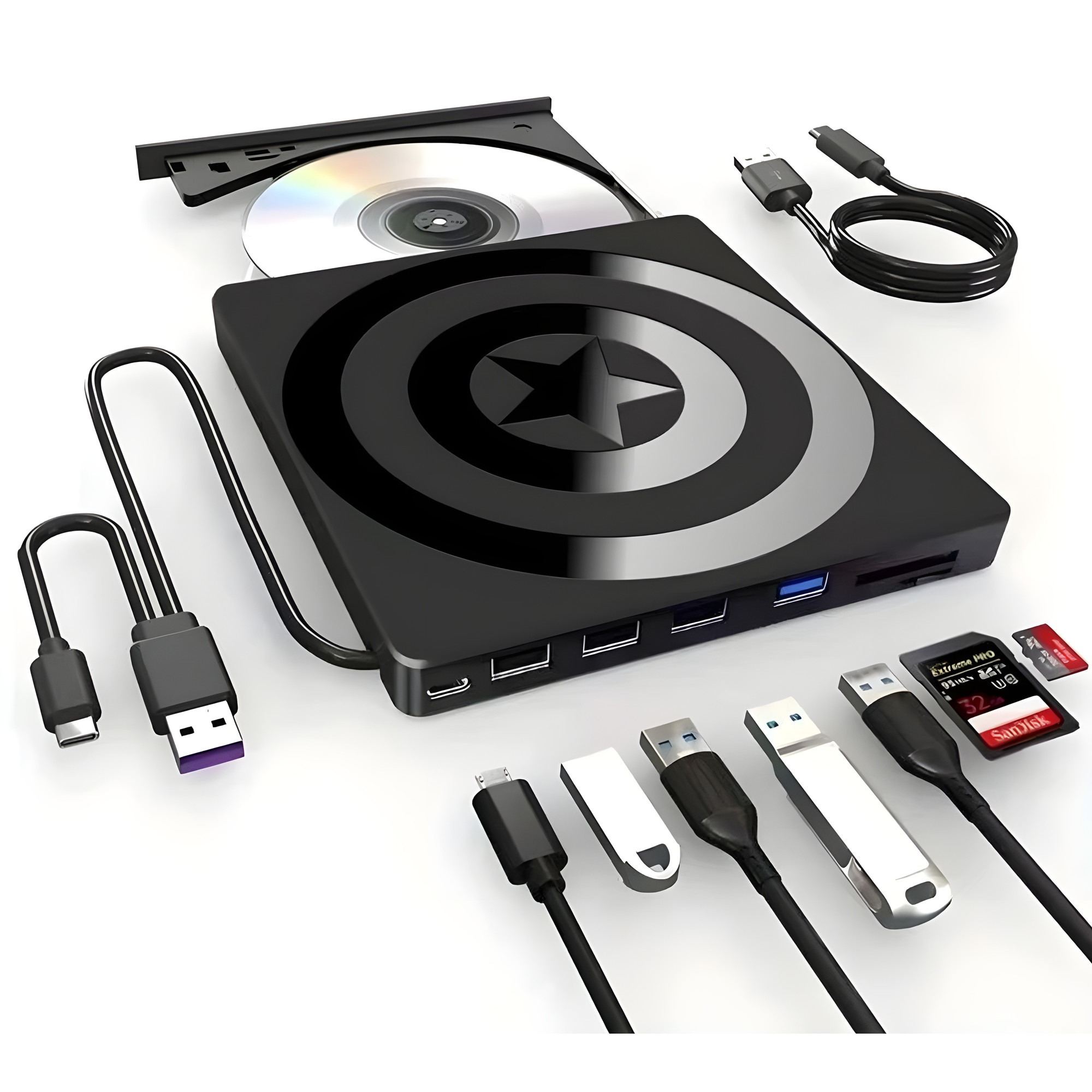 DVD Writer Extern Portabil Slim Model Star, USB 3.0, CD, DVD +/-, RW ...