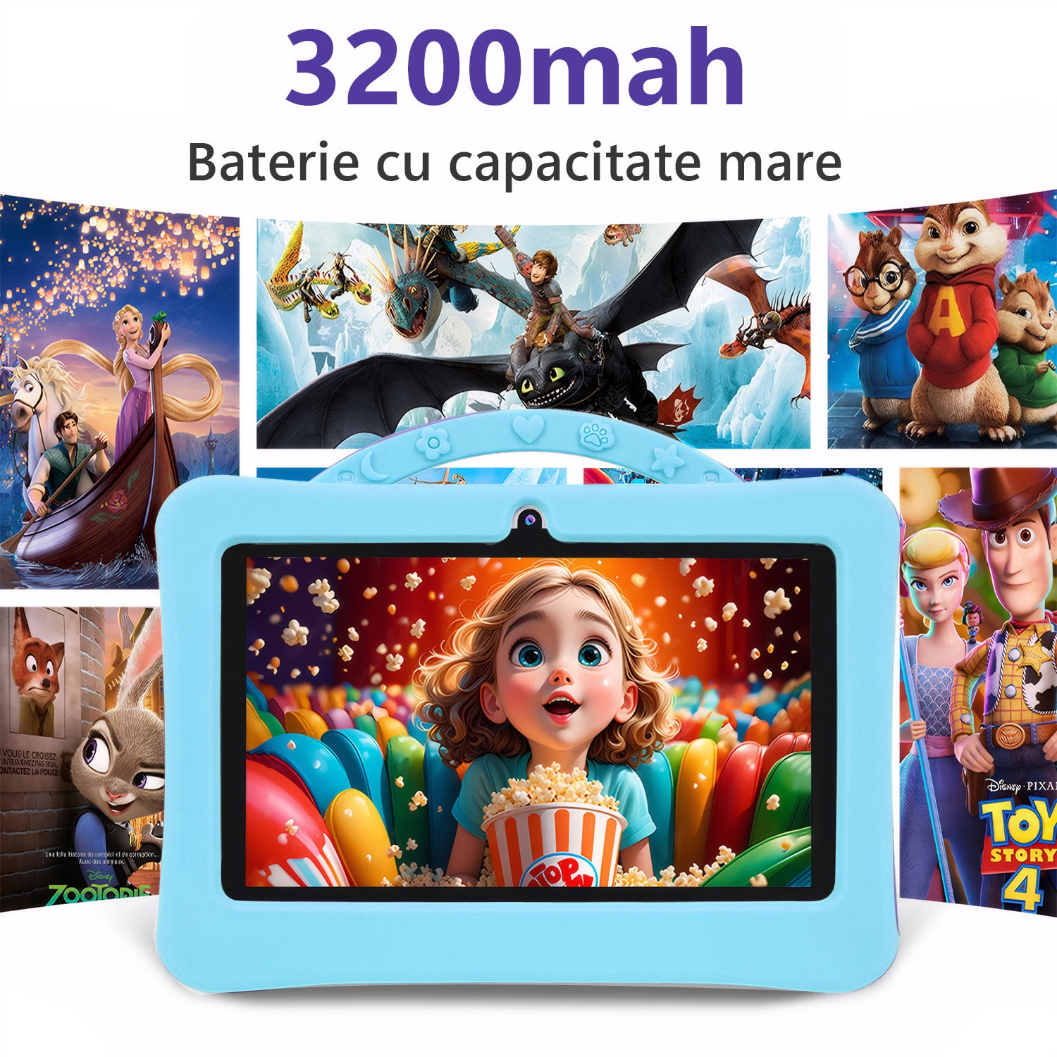 Tableta pentru Copii 7 Inch Android 14 -MIVISO® 4GB RAM, 128GB, Control ...