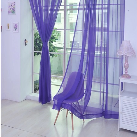 Set perdele din voal colorat pentru usi si feronerie, Fokelyi, 200x80cm ...