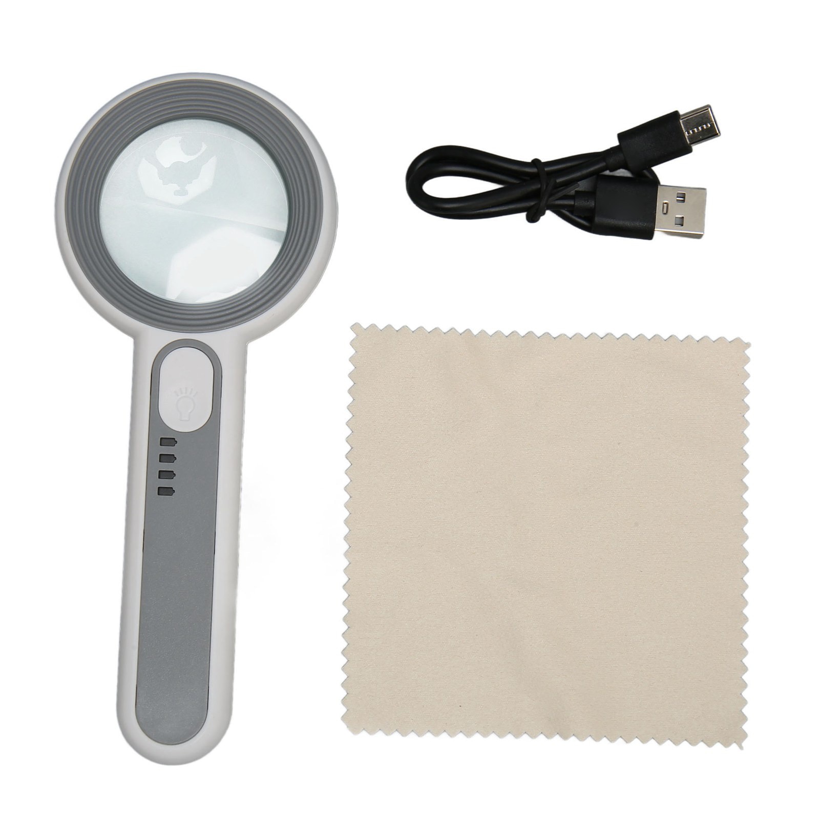 Lupa iluminata, 5x, design ergonomic, USB reincarcabil, pentru ...