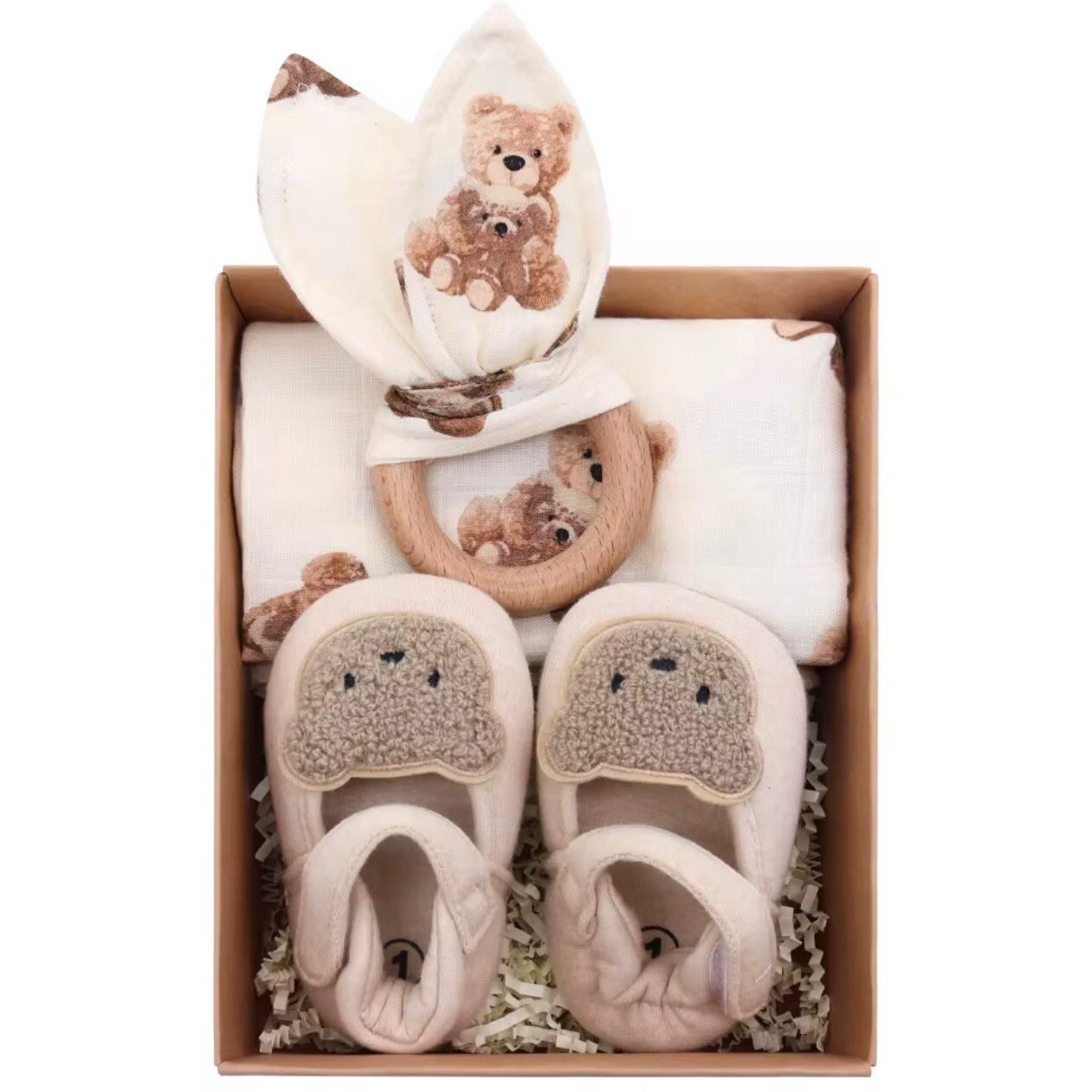 Set cadou pentru botez/Nou nascut, Fete/Baieti, Beige - eMAG.ro