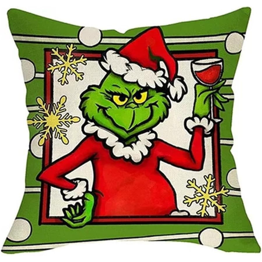 Fete de perna amuzante de Craciun Grinch 45x45 cm, 4 buc - eMAG.ro