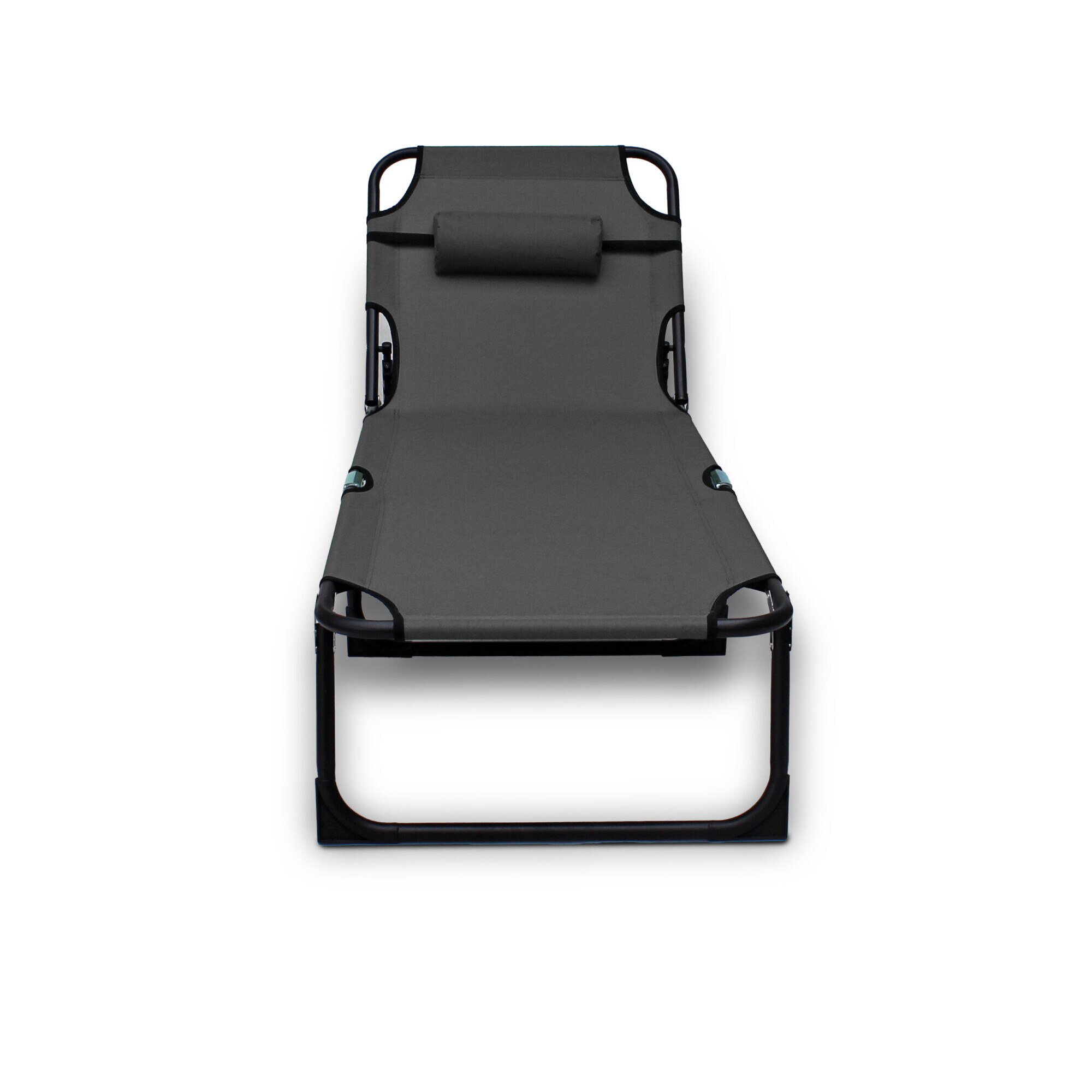 Sezlong pliabil din otel, JUST GARDEN, gri, 172,5x55,5cm, cu spatar ...