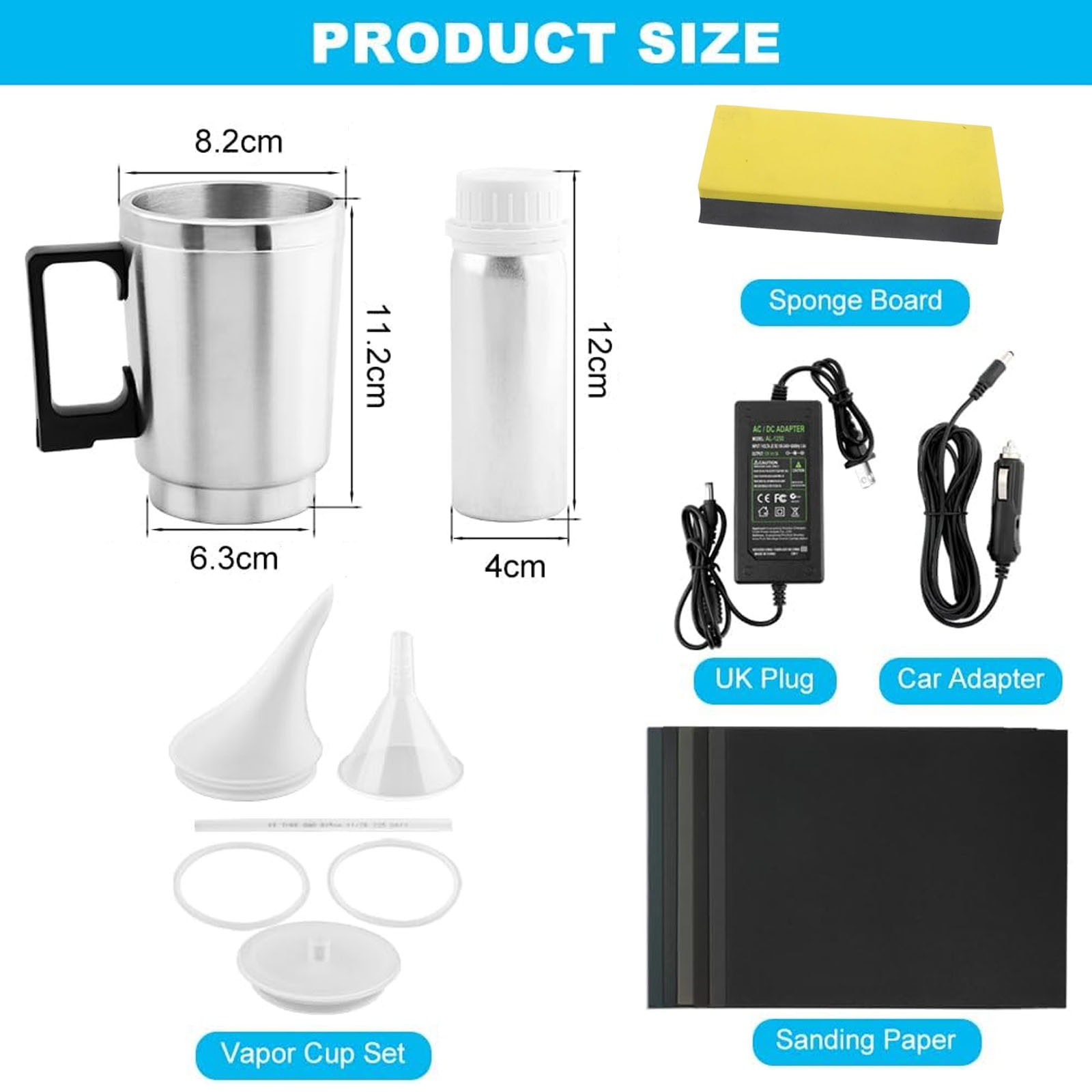 Kit restaurare faruri pe baza de polimer, SINBINTA, 19 piese, Cu cana ...