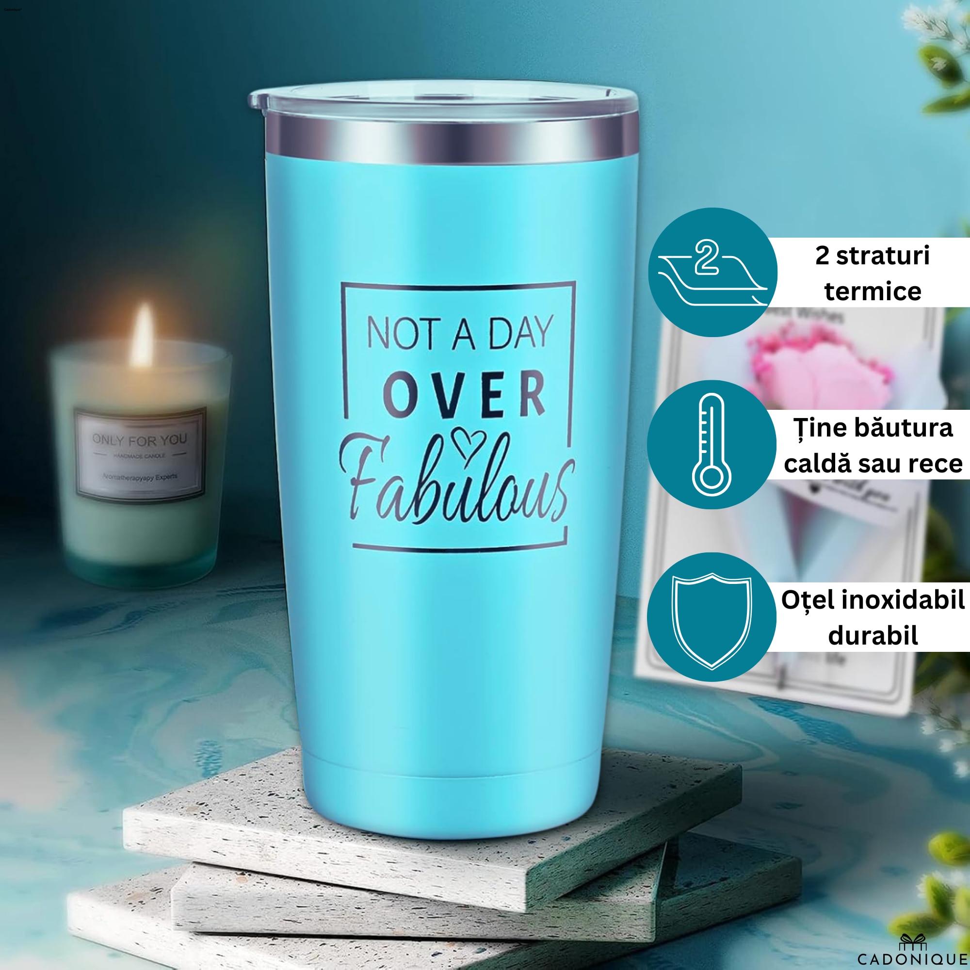 Set cadou pentru femei, 8 Produse premium, Cadonique®, Patura pufoasa ...