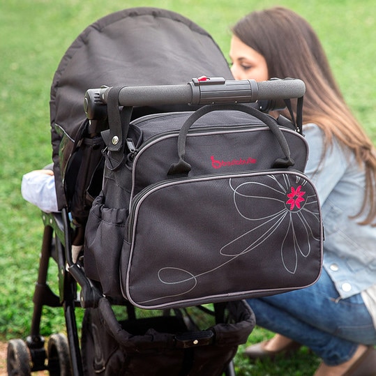 Geanta pentru scutece Badabulle Vintage, Negru/Roz - eMAG.ro