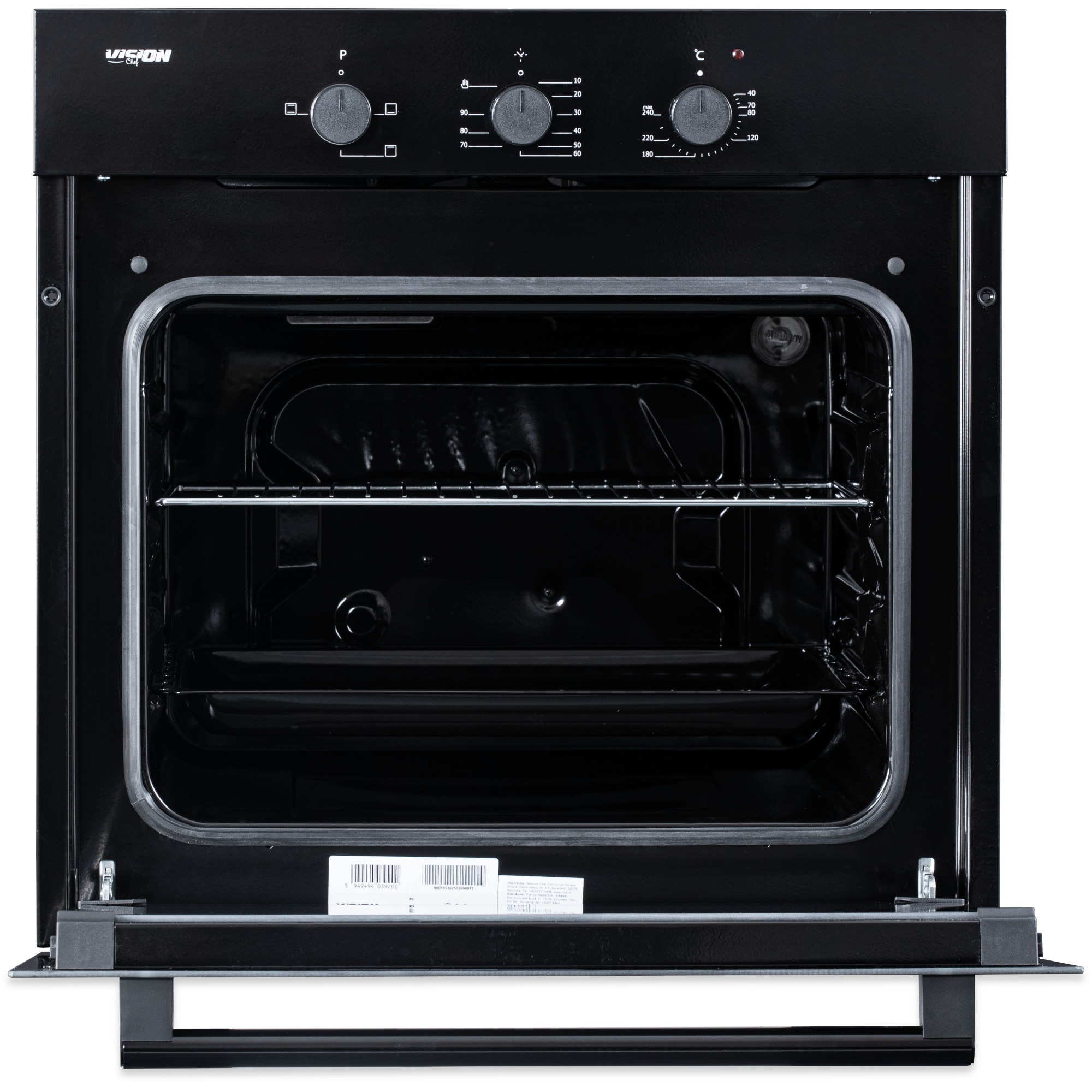 Фурна за вграждане Vision Chef V-BI-CI624SN, Статична, 62 л, Механичен таймер, Подвижно двойно ...