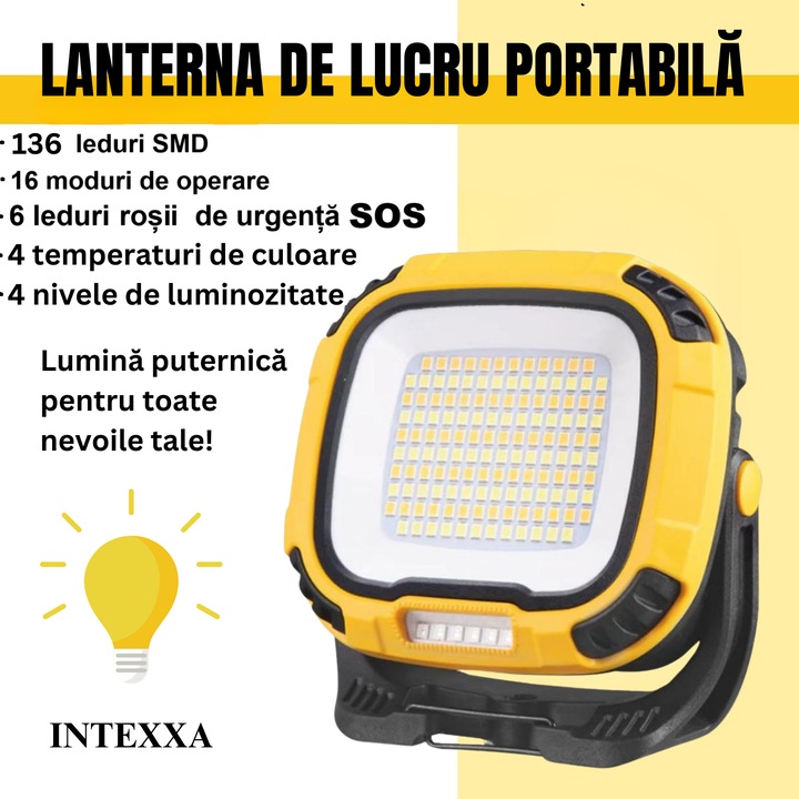 Proiector LED cu Acumulator, Reincarcabil USB, Lampa de Lucru cu ...