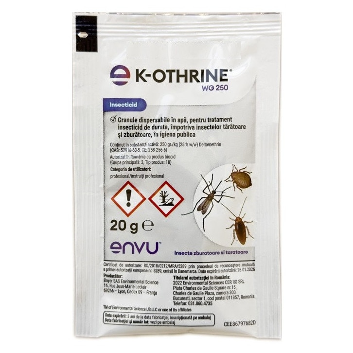 Insecticid K-Othrine WG 250, 20 g anti insecte si sac lavanda LF 10 gr ...
