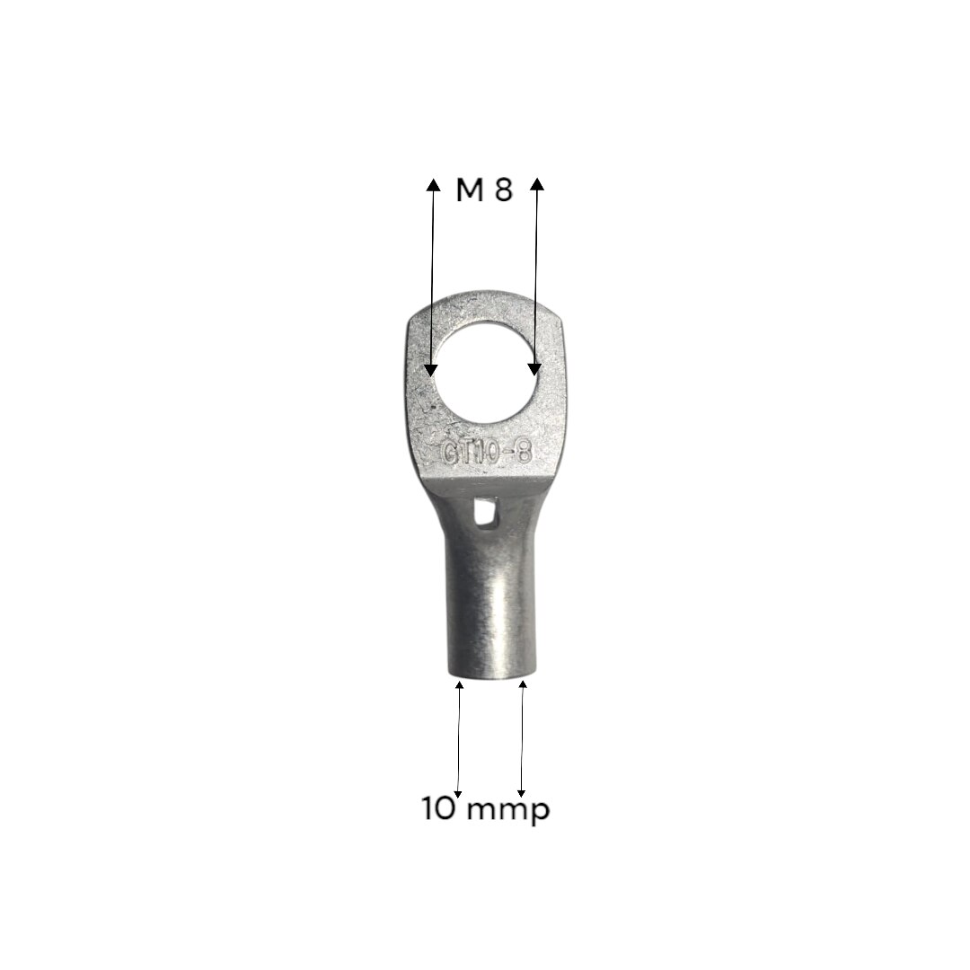 Cablu 10 mmp rosu/negru, papuc M8 la un capat si PIN la celalalt ...