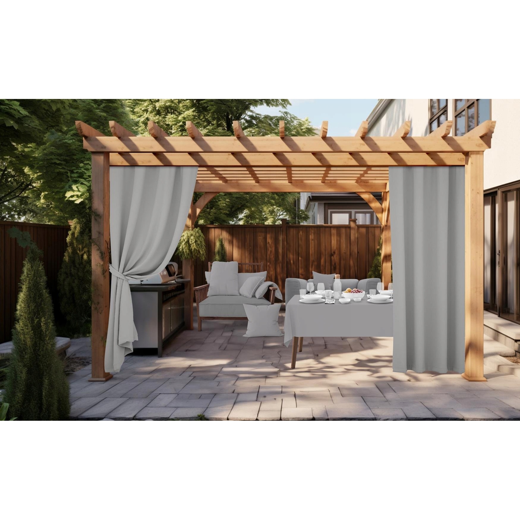Draperii de gradina, Homeview, 155x230 cm, Impermeabil, Pentru terasa ...