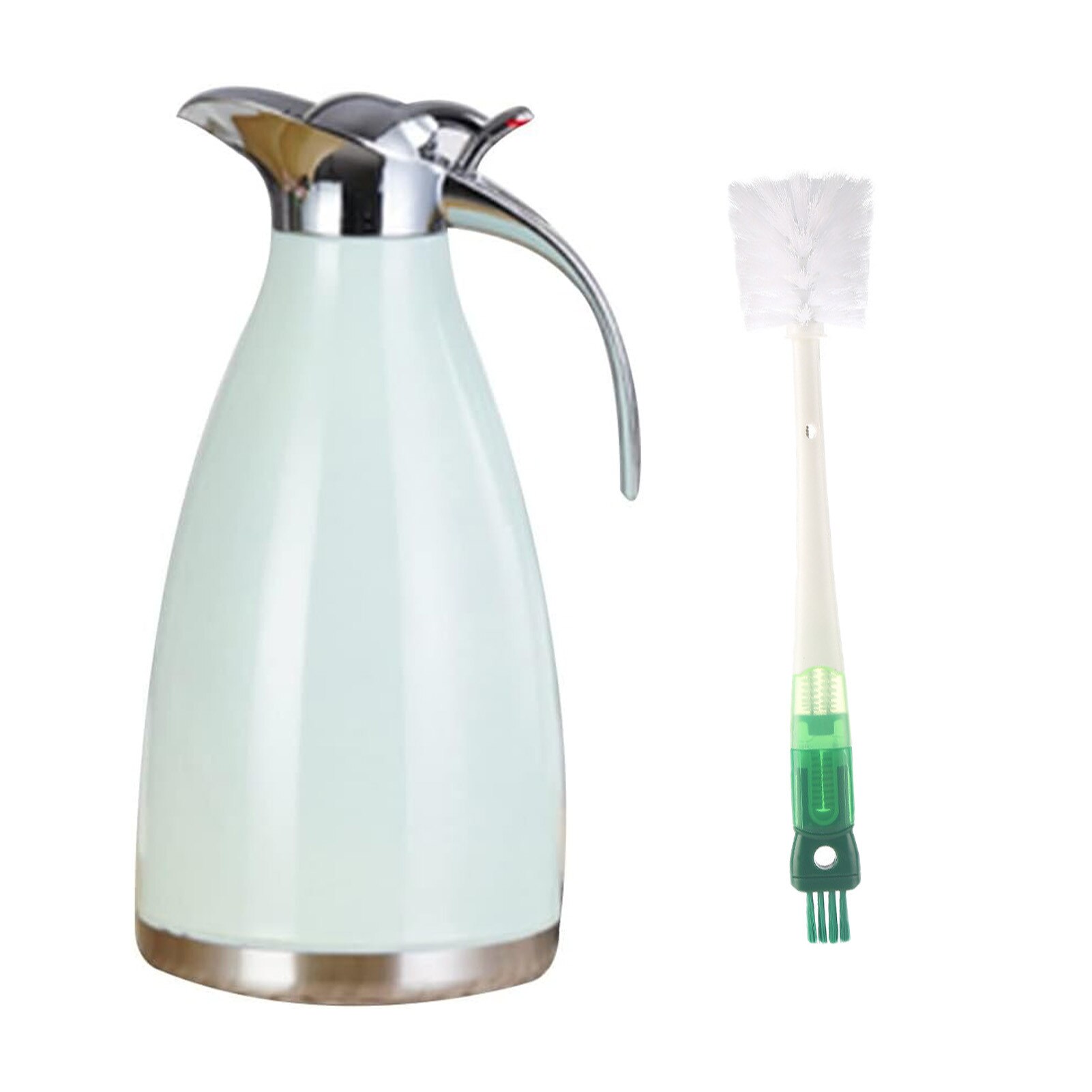 Termos cu perie, inox, capacitate 2L, izolare 24h, verde, perete mare ...