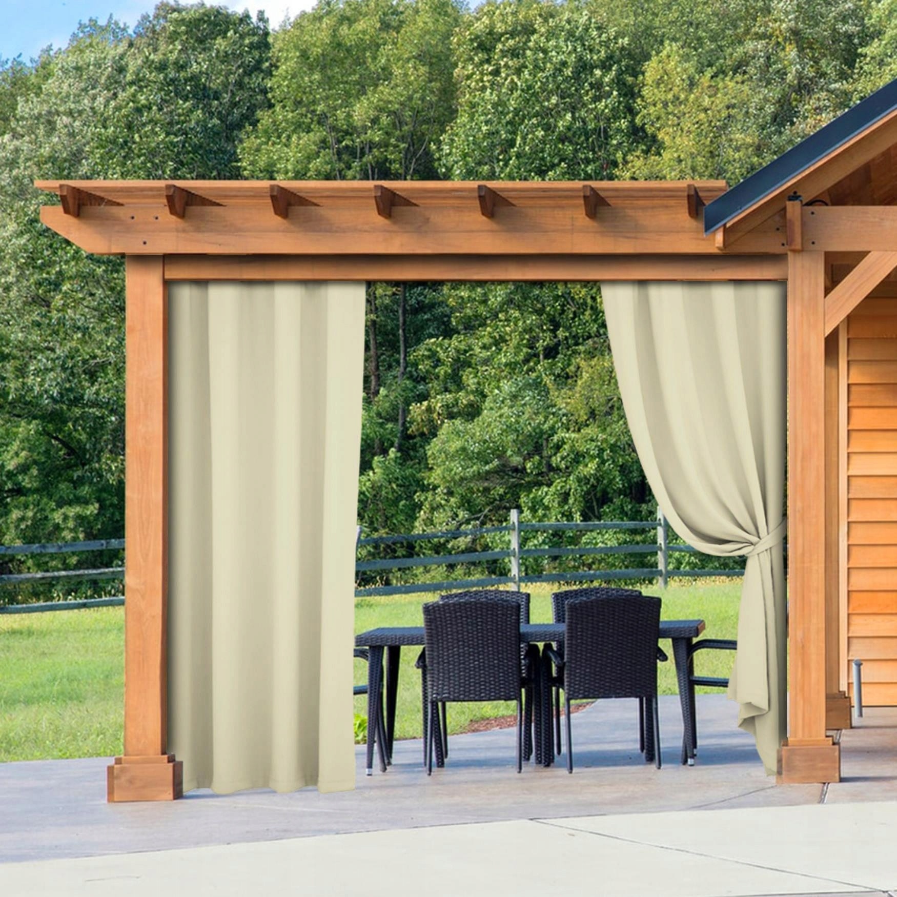 Draperii de gradina, Homeview, 155x240 cm, Impermeabil, Pentru terasa ...