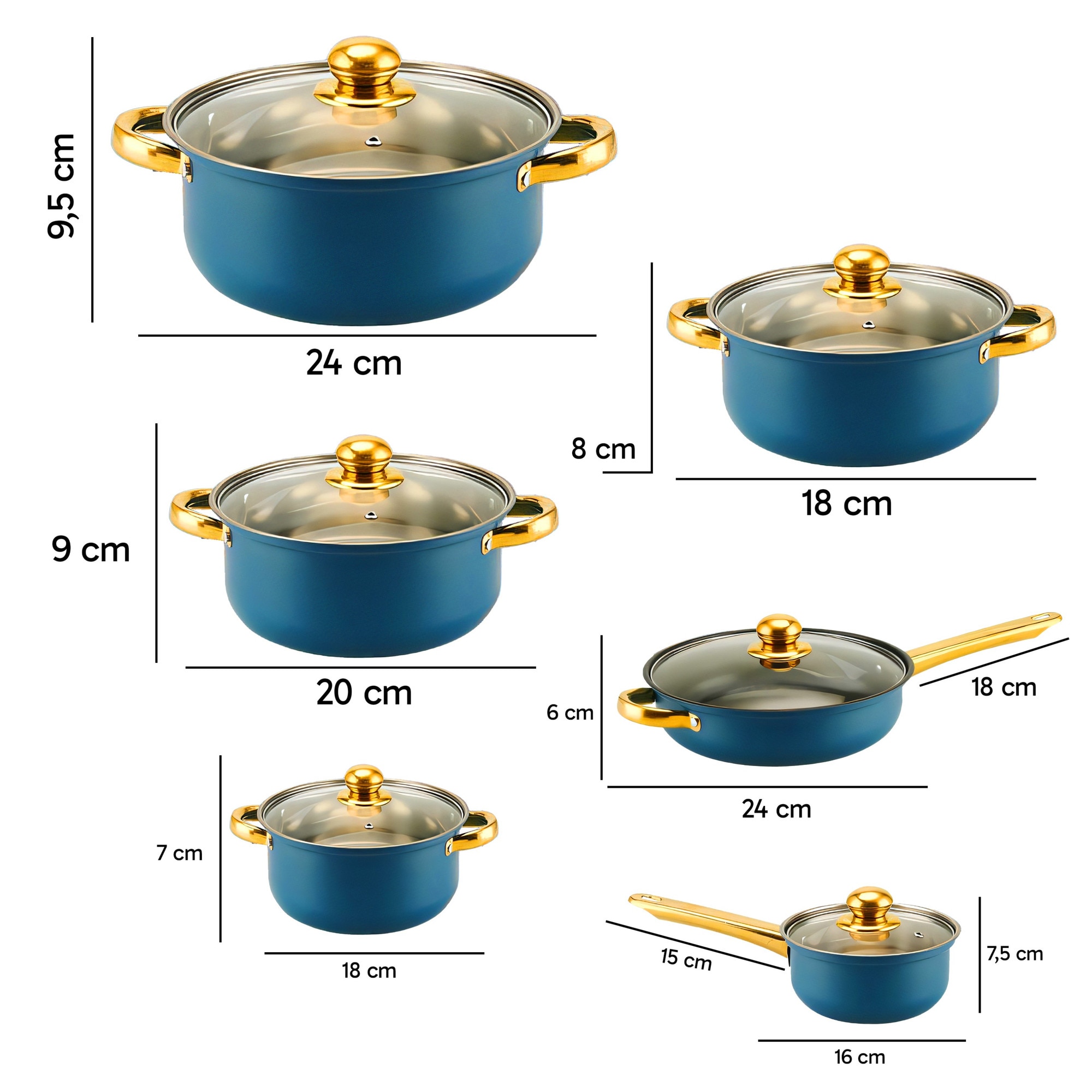 Set De Oale RETOO HomeSmart, 12 Piese, Inox, Compatibil Inductie, 5 ...