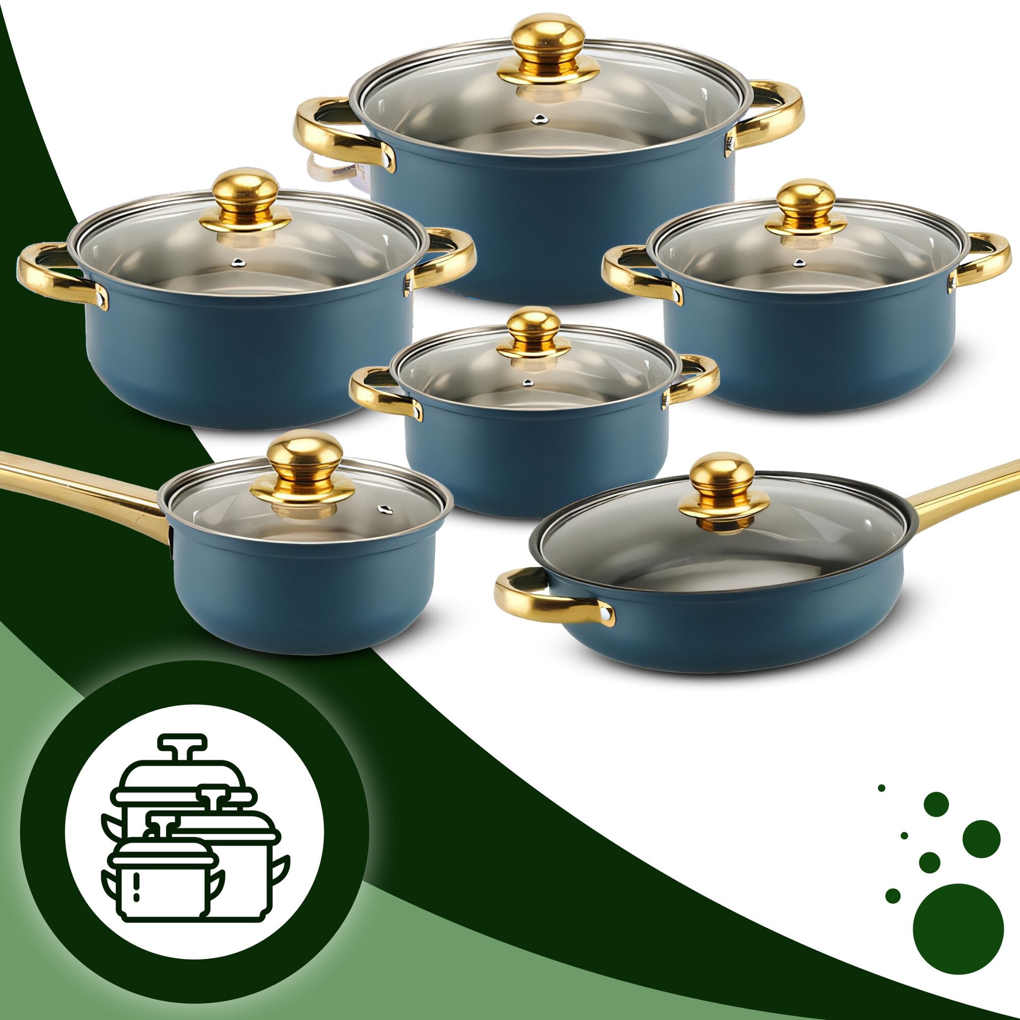 Set De Oale RETOO HomeSmart, 12 Piese, Inox, Compatibil Inductie, 5 ...