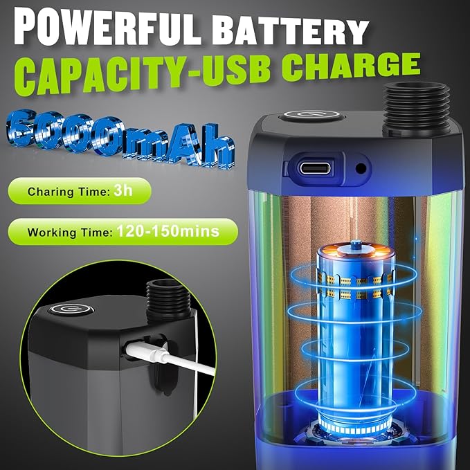 Dus Portabil Camping POKKO Camp Shower™ 6000mAh, Ecran LED, Moduri ...