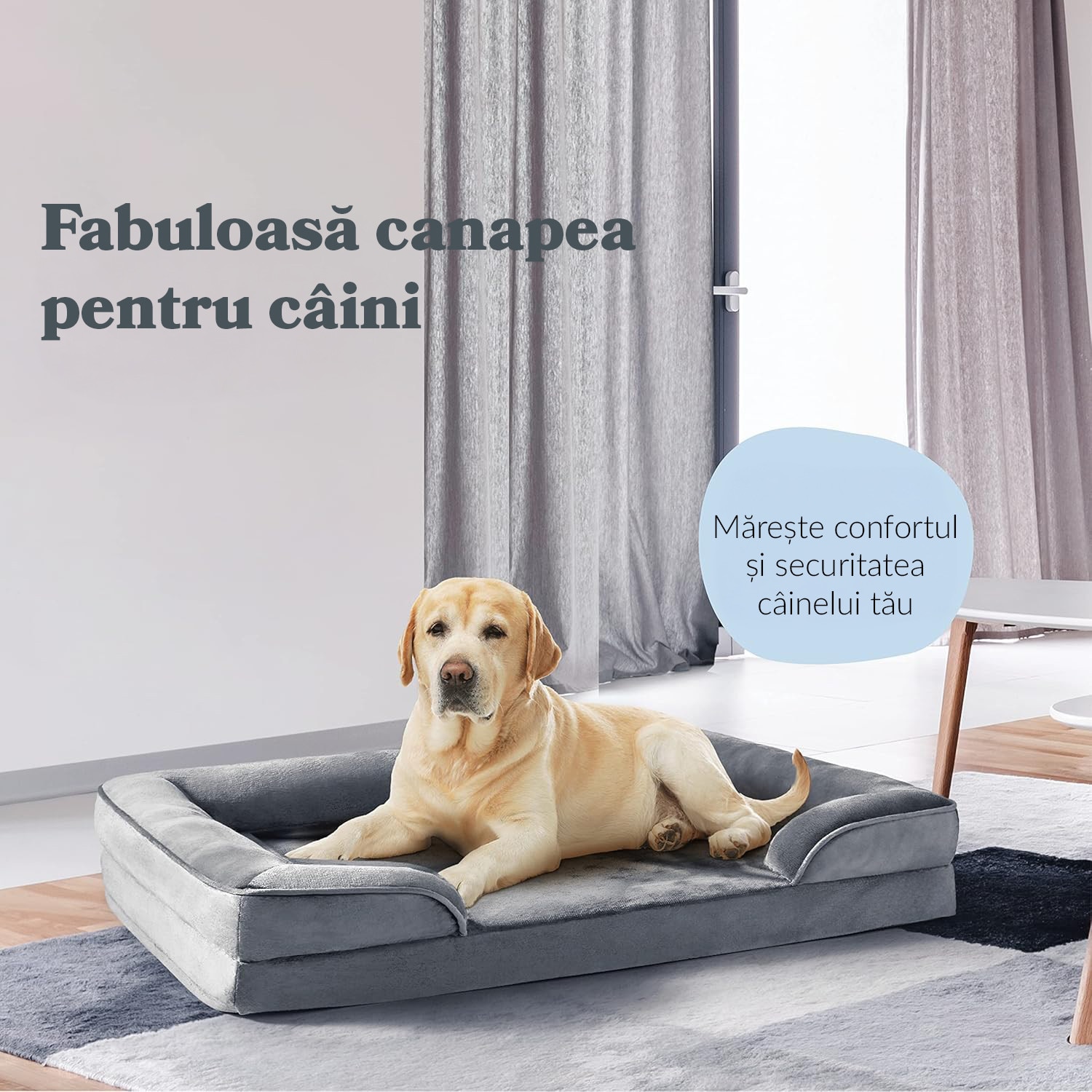Pat Ortopedic Tip Canapea pentru Caini, Ultra Confortabile pentru Caini ...
