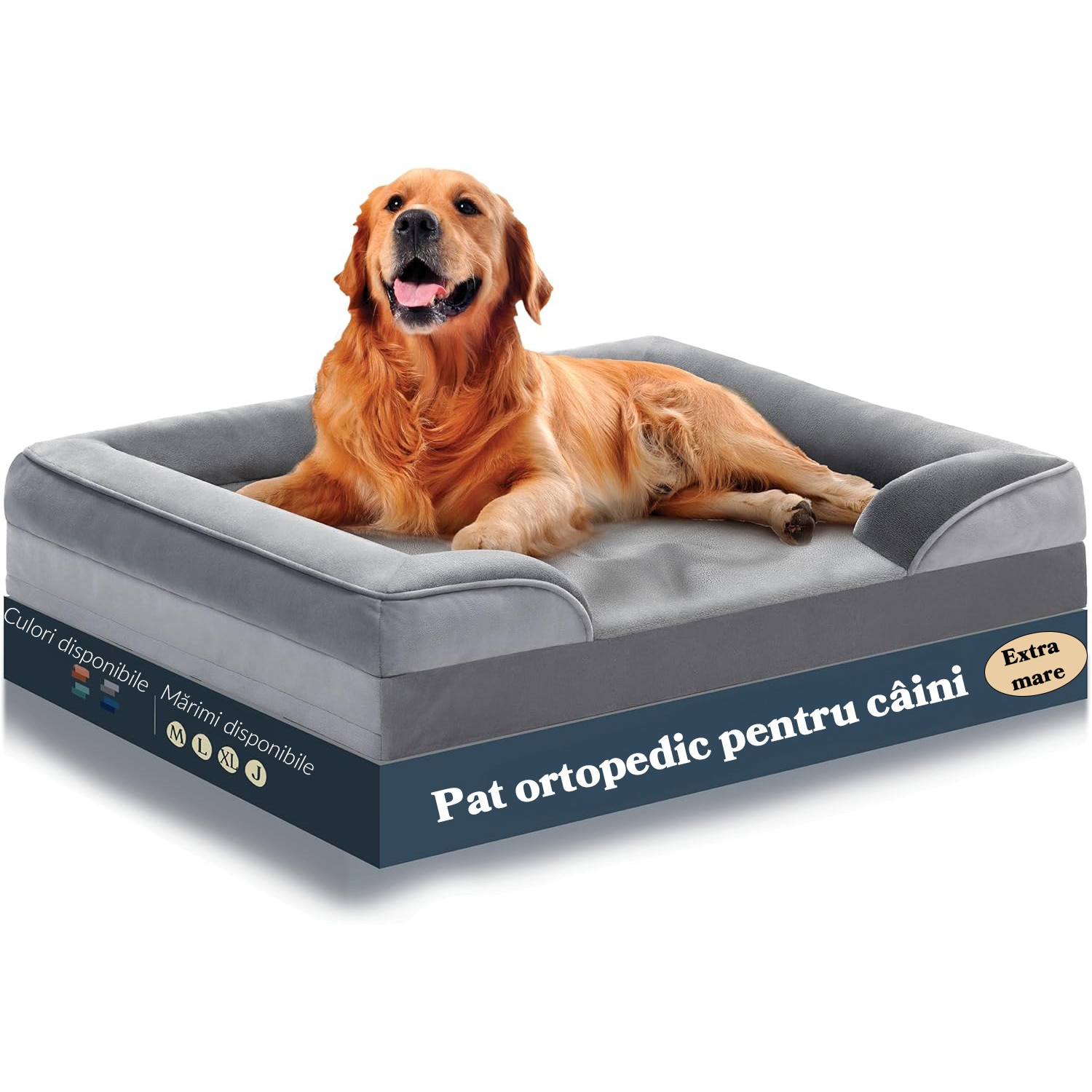 Pat Ortopedic Tip Canapea pentru Caini, Ultra Confortabile pentru Caini ...