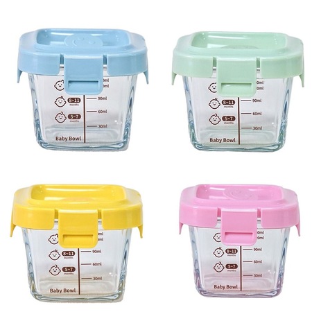 Set borcane sticla pentru mancare bebelusi 170ml, model cu desene ...