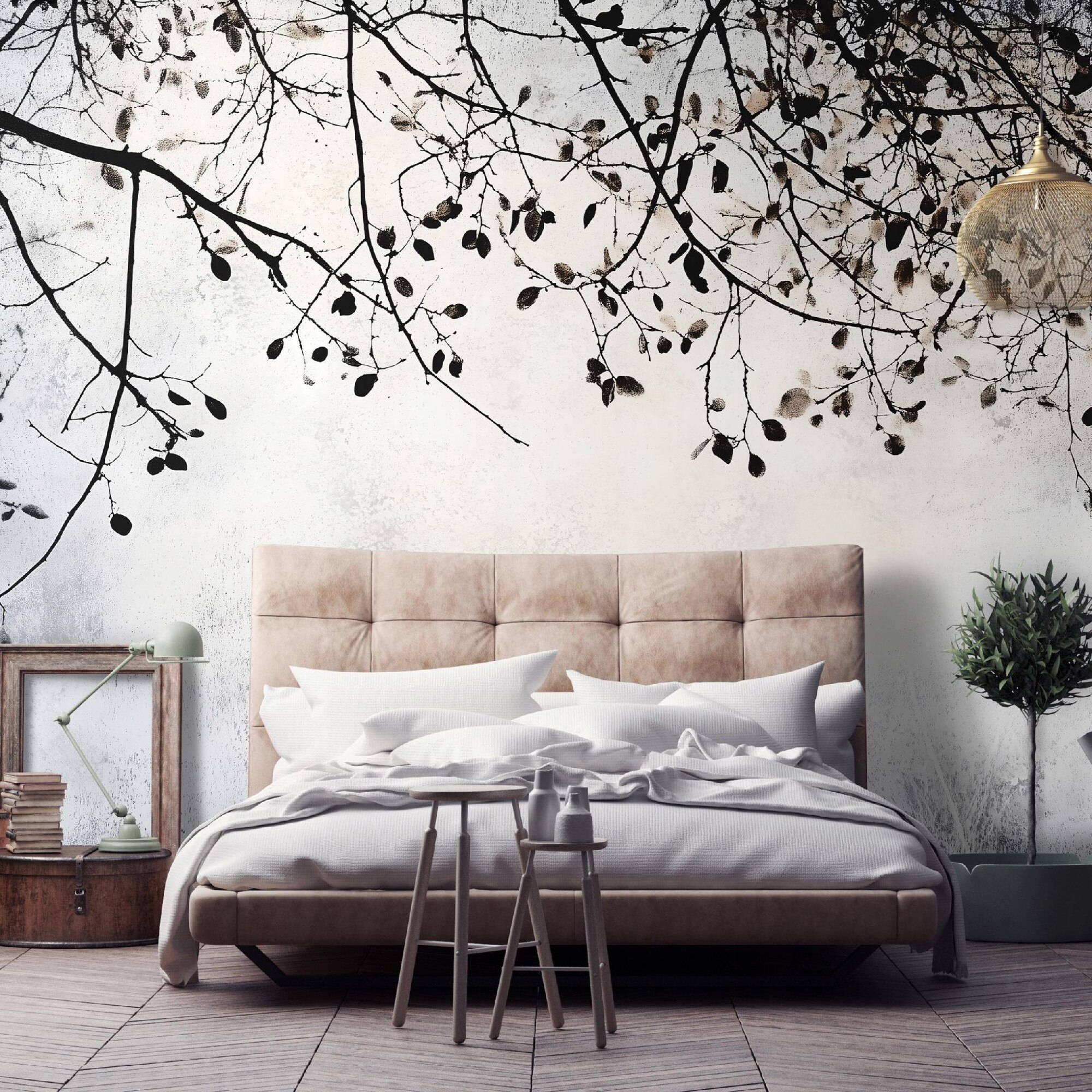 Tapéta, Fa, Ág, 350x250 cm, Modern, Nem szőtt, Tapéta, Hálószoba, Szoba ...