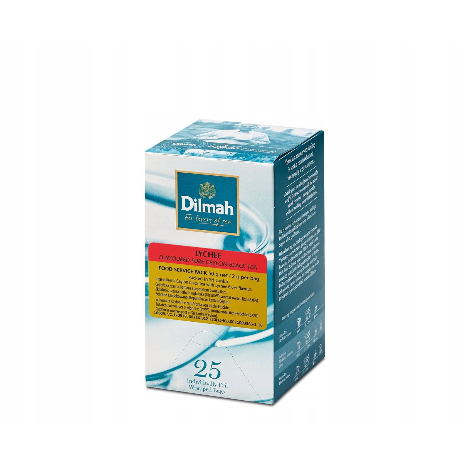 Ceai negru Ceylon Dilmah, cu aroma de lychee, 25 pliculete x 2g ...