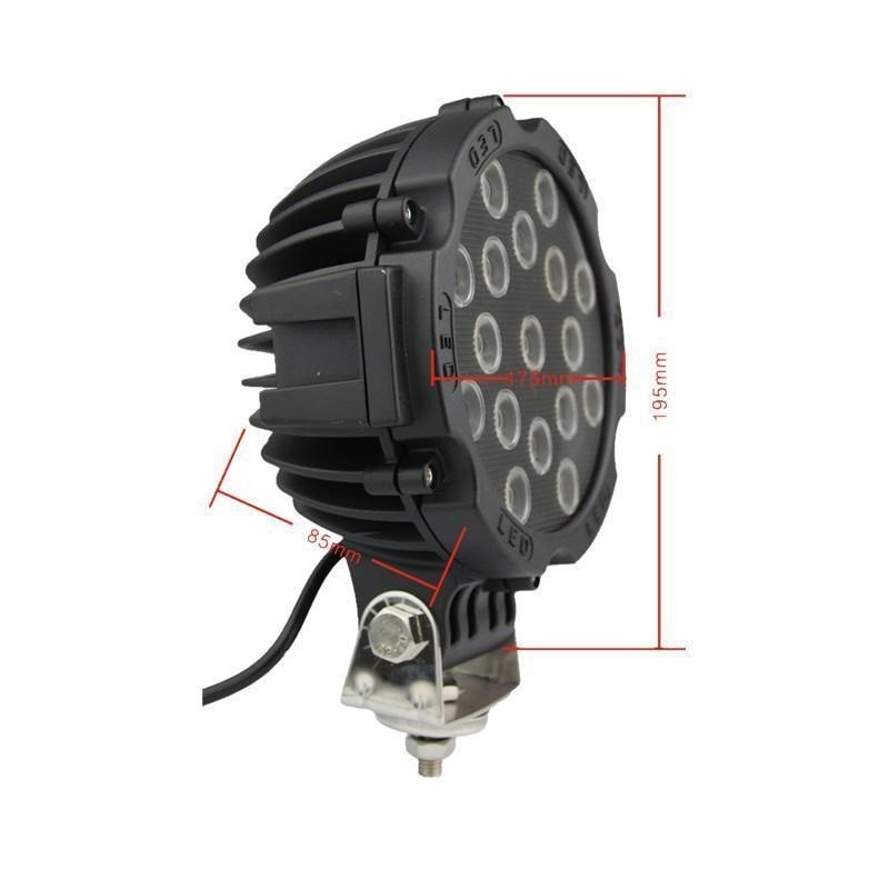 Proiector LED Auto Offroad 51W/12V-24V, 4600 Lumeni, Negru, Spot Beam ...