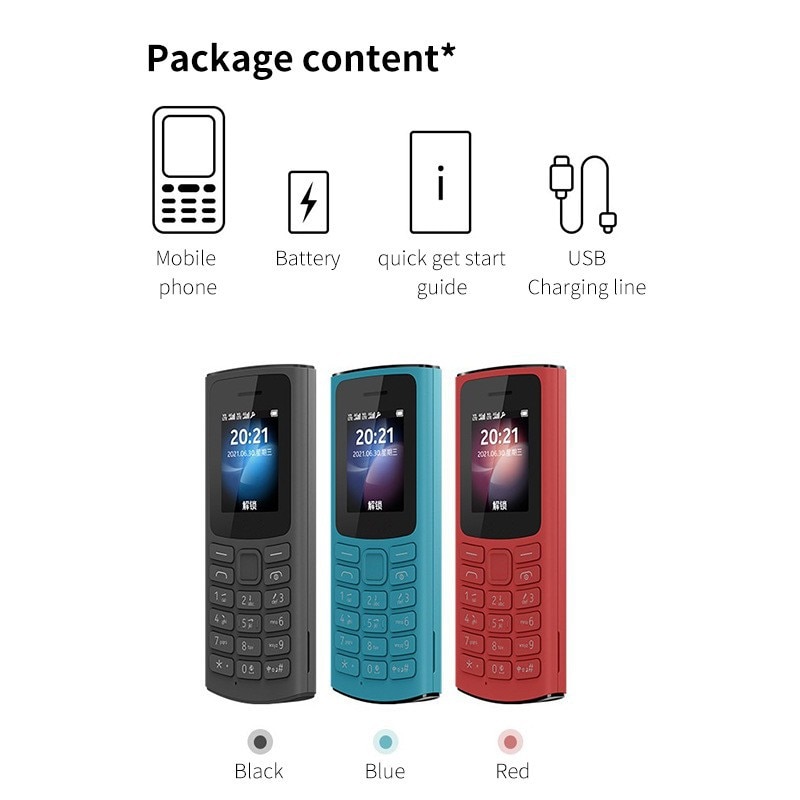 Telefon mobil, model 105 2021, Dual SIM, design cu taste mari, 4G ...