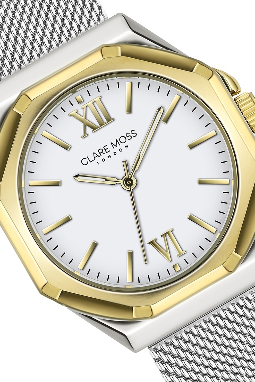 Clare Moss, Ceas analog cu bratara cu model plasa, Argintiu - eMAG.ro