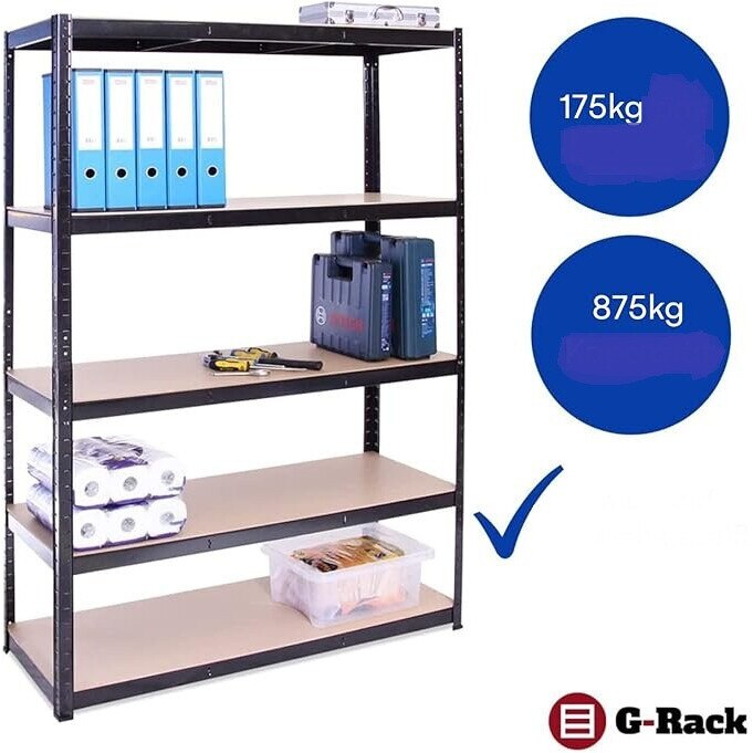 Raft metalic depozitare G-Rack, 180 x 120x 45 cm, 5 polite, 175kg/raft ...