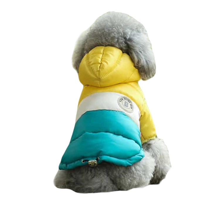 Geaca impermeabila, Galben/Alb/Albastru - 2XL, 35cm, 6-8kg, #HC279 ...