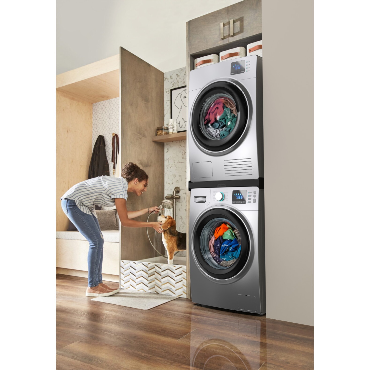 Meliconi TORRE STYLE NOIR L60 mosógép, szárítógép összeépítő keret ...