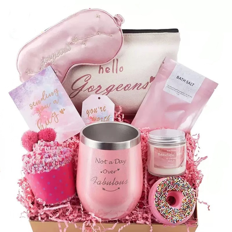 Set cadou spa pentru femei, NEVERMORE, 9 piese Cutie cadou (cu rafie ...
