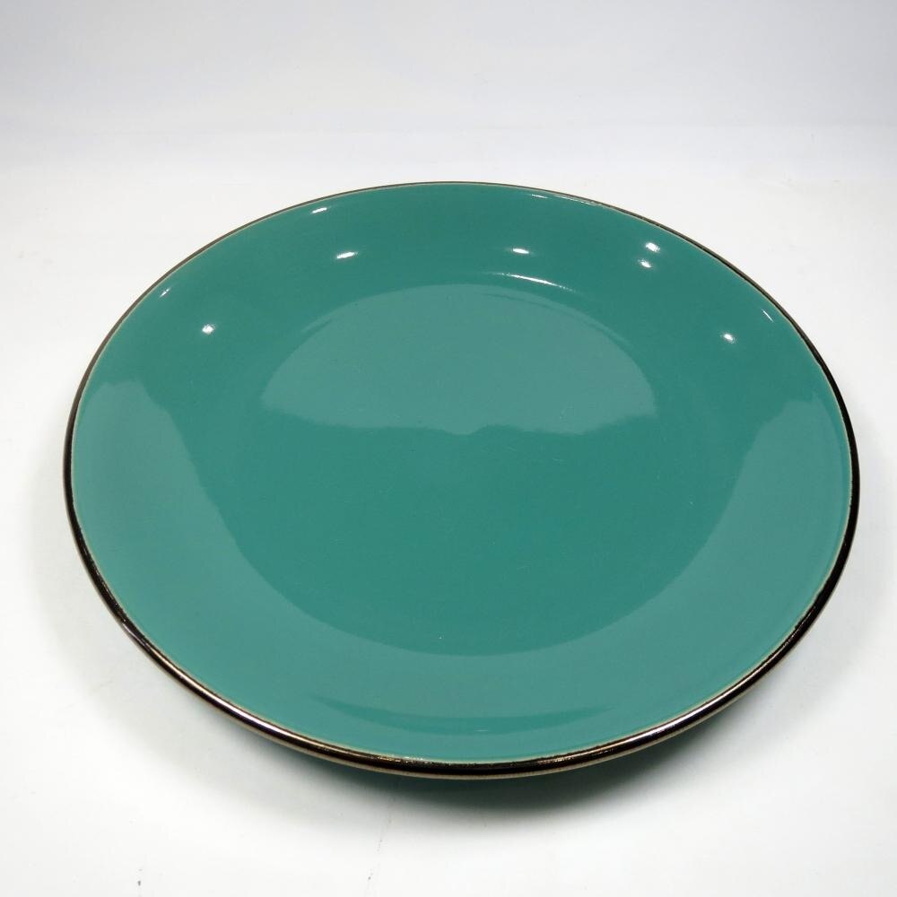 Set Serviciu de Masa din Portelan, 18 Piese, 6 persoane, Verde cu Alb ...