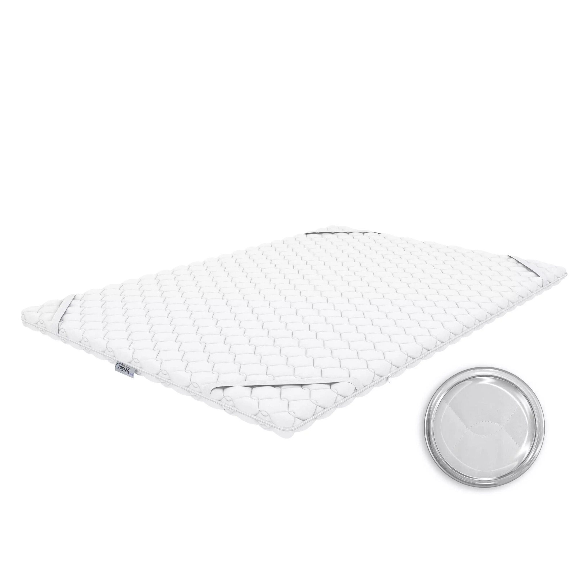 Topper pentru saltele Rems, Spuma poliuretanica, 120x180 cm, Alb - eMAG.ro