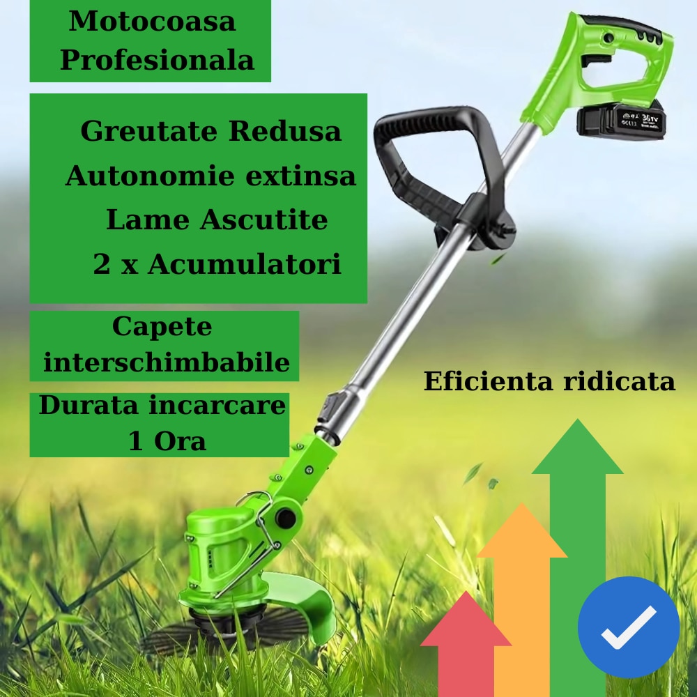 Motocoasa Electrica Profesionala Gardeon®, Brat Ajustabil 90-120 cm, Cu ...