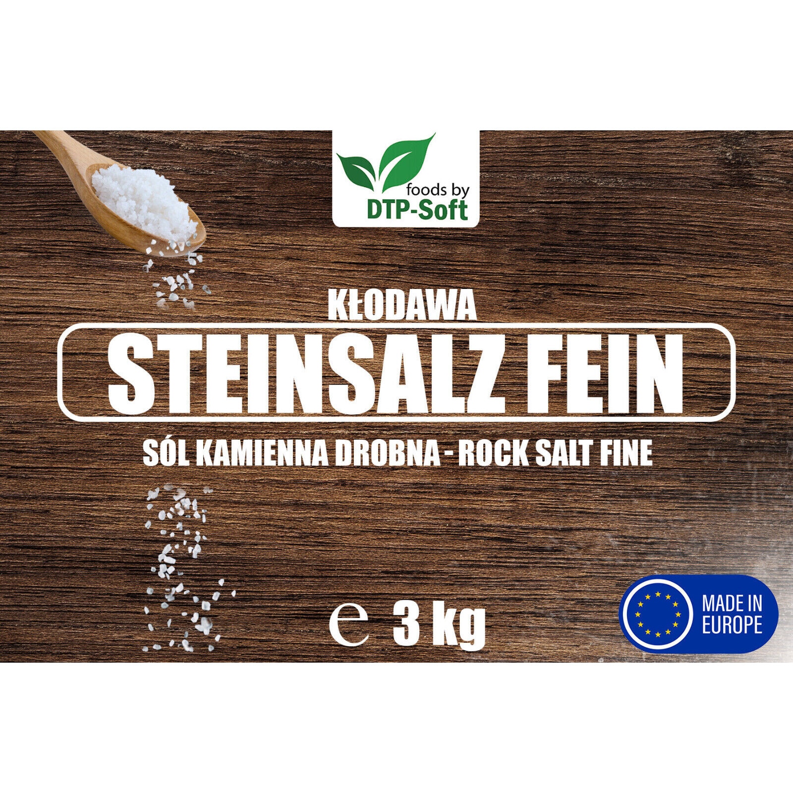 Sare de bucatarie fina premium 3kg in eimer, DTP-SOFT, 100% pur, fara ...