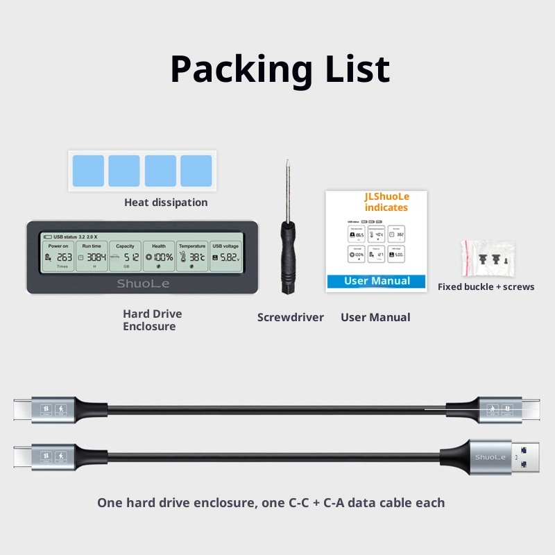 Rack extern pentru SSD M.2, JESWO®, 8TB, USB 3.2 Gen 2, aluminiu ...