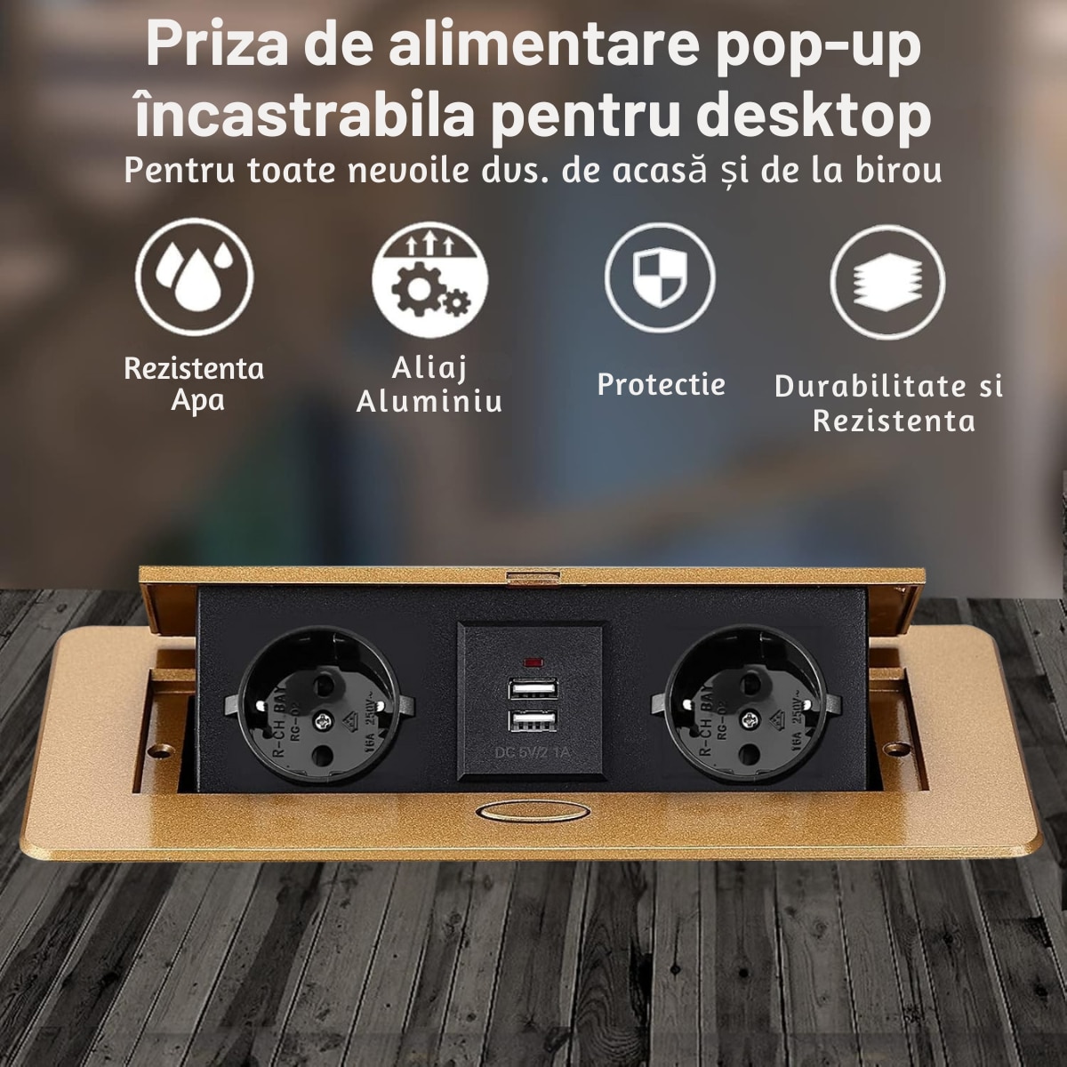 Priza electrica incastrabila ATOMKIT cu design modern si elegant ...