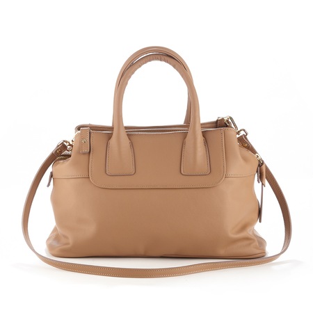 Geanta dama, RENA, model Kelly cafenie, din piele naturala - eMAG.ro