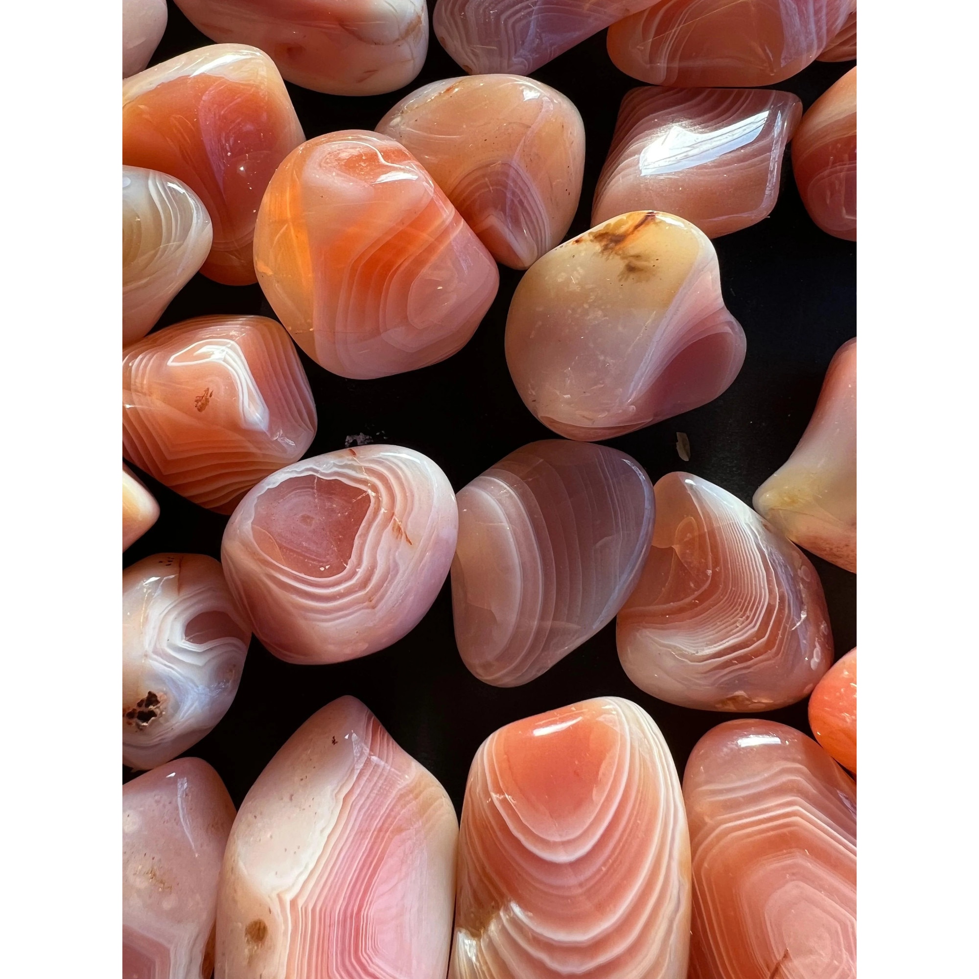Piatra rulata din Agat apricot, Agat piersica, Agat de botswana, Druzy ...