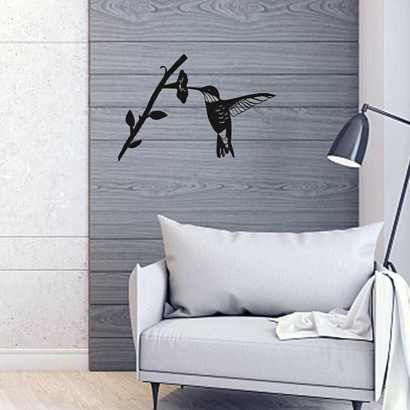 Silhouette Pasare Metalica, Neagra, Decorare Perete pentru Gradina, Set ...
