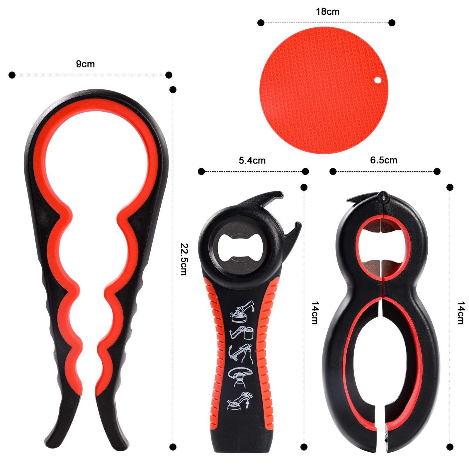 Deschizator capace borcane, Set 4 desfacatoare conserve ...