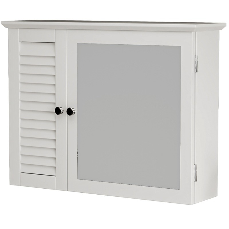 Dulap de perete cu oglinda baie raft usa Scandinavian stil alb 65CM ...
