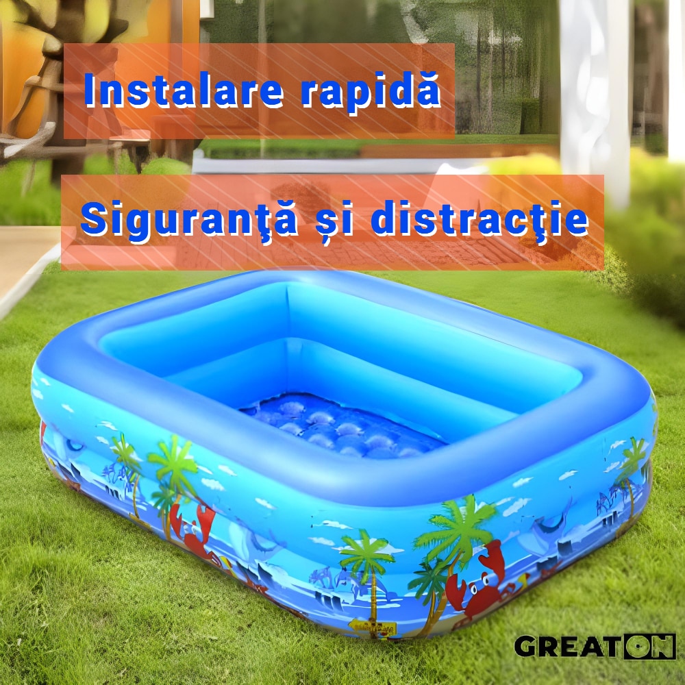 Piscina Gonflabila Dreptunghiulara GREATON, Pentru Copii Cu Baza Podea ...